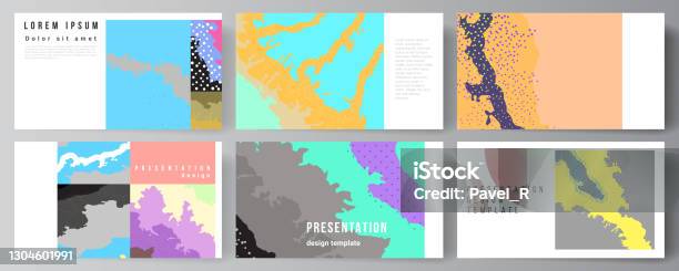 Tata Letak Vektor Template Desain Slide Presentasi Templat Multiguna