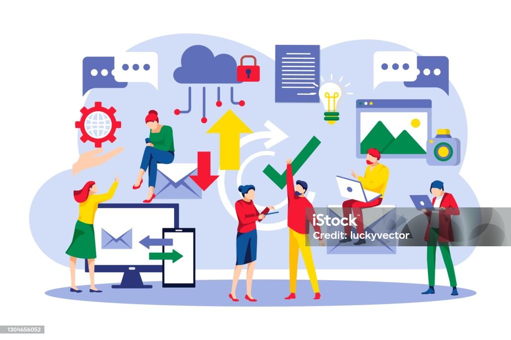 People Using Cloud System Wireless Technology Stock Illustration ... People Using Cloud System Wireless Technology Stock Illustration ...