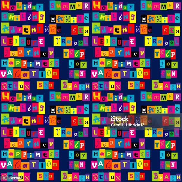 Fond De Typographie De Voyage Avec Des Mots Colorés Se Rapportent À Lété Et Aux Vacances
