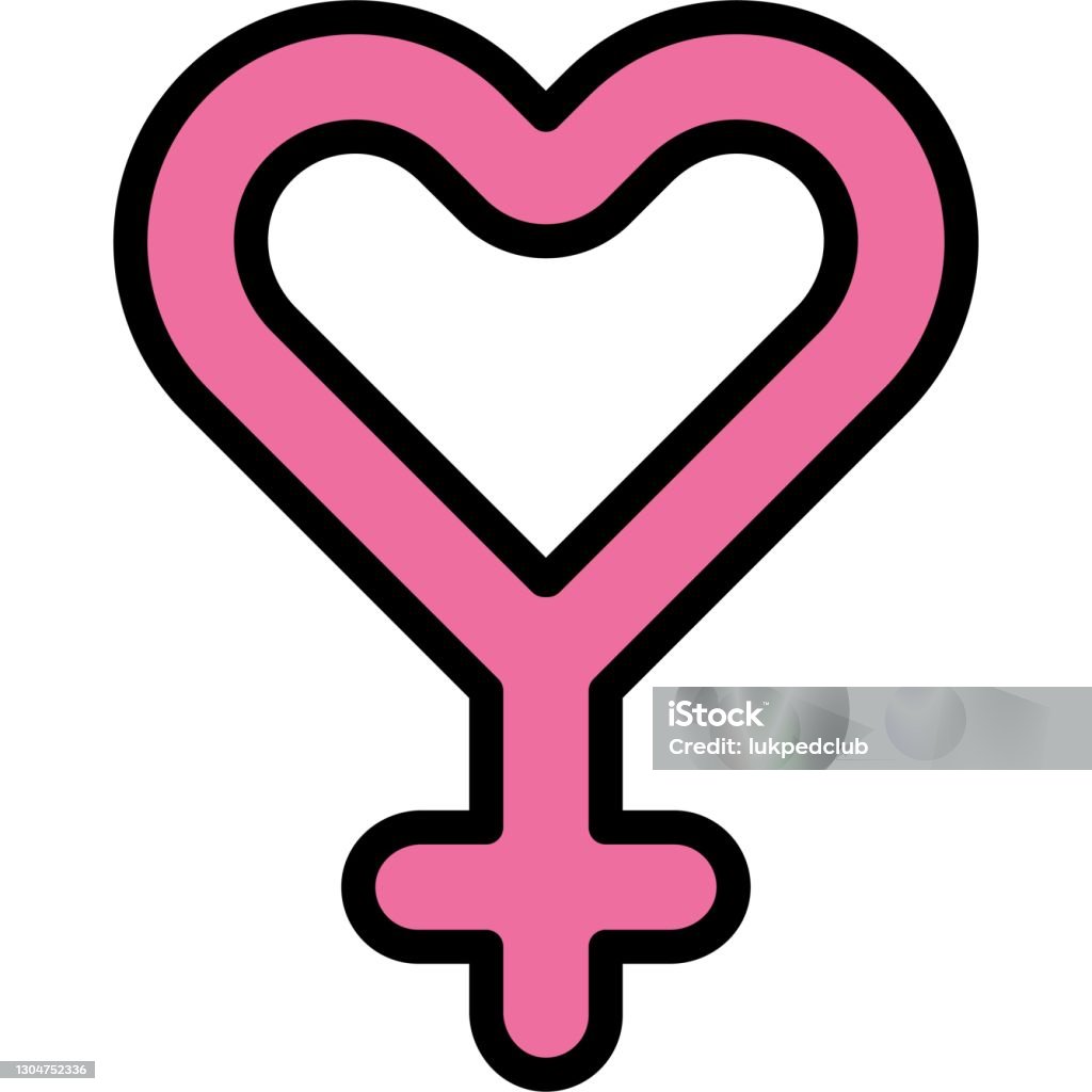 Heart Shaped Female Gender Symbol Icon International Womens Day Related