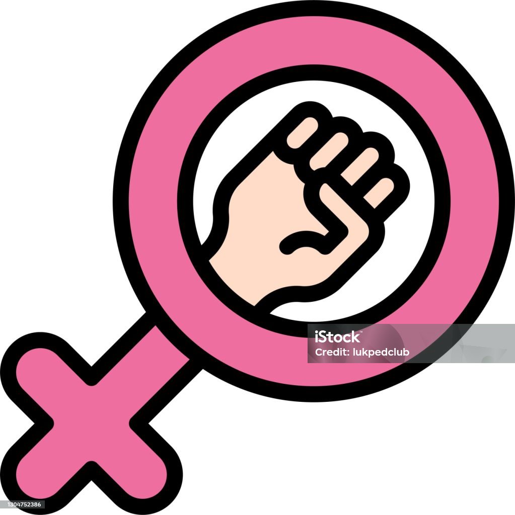 Raised Fist In Female Gender Symbol Icon Stock Illustration Download