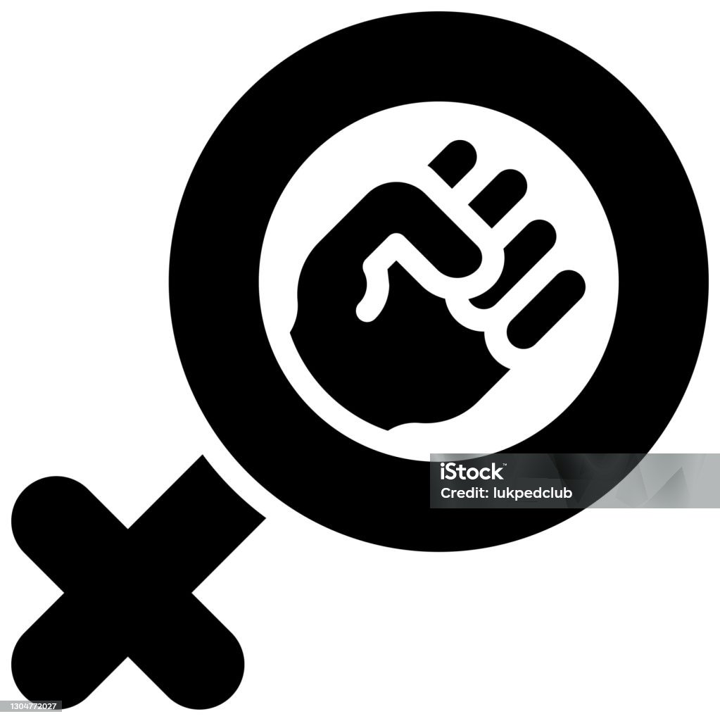 Raised Fist In Female Gender Symbol Icon Stock Illustration Download