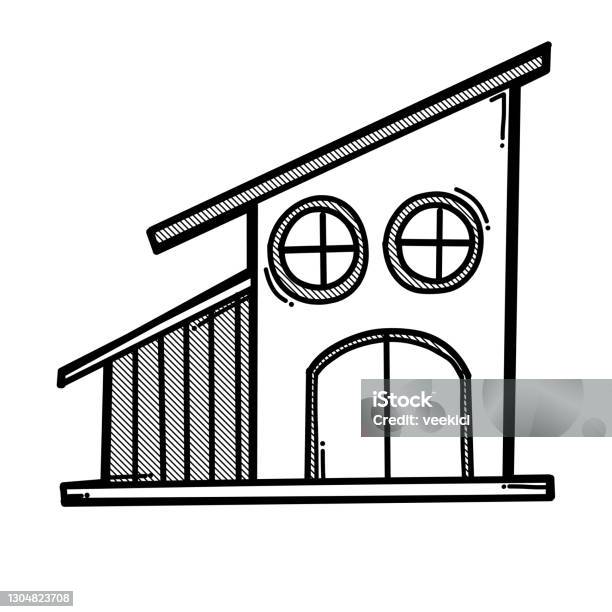 Graphisme De Vecteur De Doodle De Construction De Maison Dessin