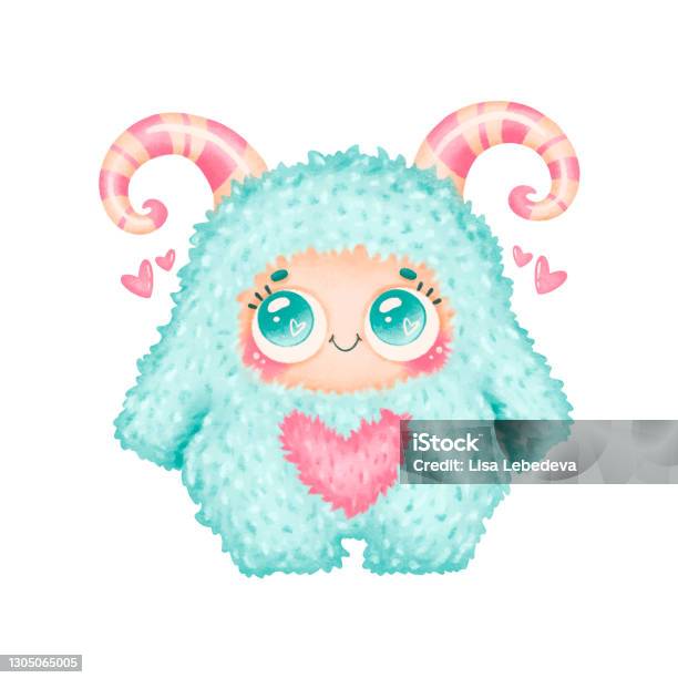 Illustration Du Monstre Mignon De Jour De Valentines De Dessin Animé