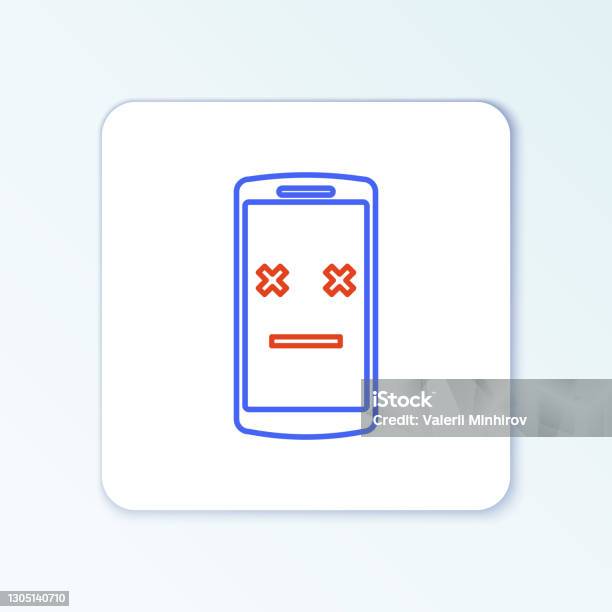 Icône Mobile De Line Dead Disolement Sur Le Fond Blanc Symbole Demoji