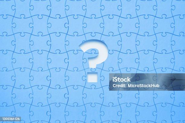 Uncertainty Concept Blue Jigsaw Puzzle Pieces Forming A Cut Out ... Uncertainty Concept Blue Jigsaw Puzzle Pieces Forming A Cut Out ...