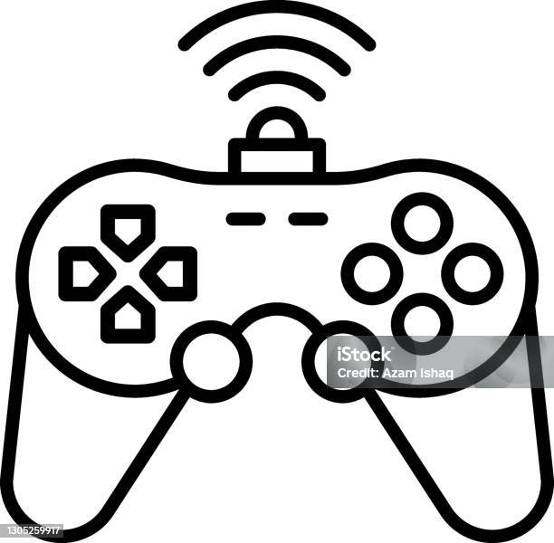 Gamepad Intelligent Avec La Conception Dicône De Ligne De Couleur De