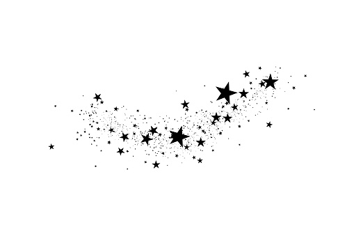 Étoiles Sur Un Fond Blanc Prise De Vue Détoile Noire Avec Une Étoile