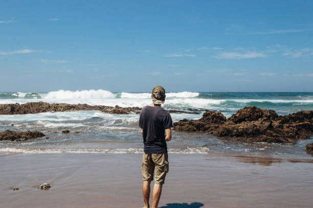 Free Stock Photo of Backside view of man standing at the beach ...