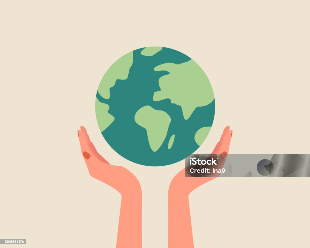 Vetores De Mãos Segurando O Globo Terra Conceito Do Dia Da Terra Ilustração Vetorial Do Dia Da