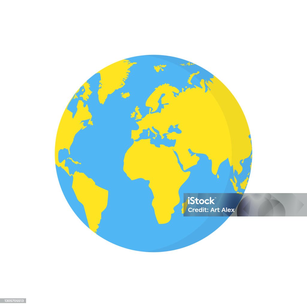 Vetores De Globo Terrestre Isolado Em Fundo Branco Ícone De Planeta