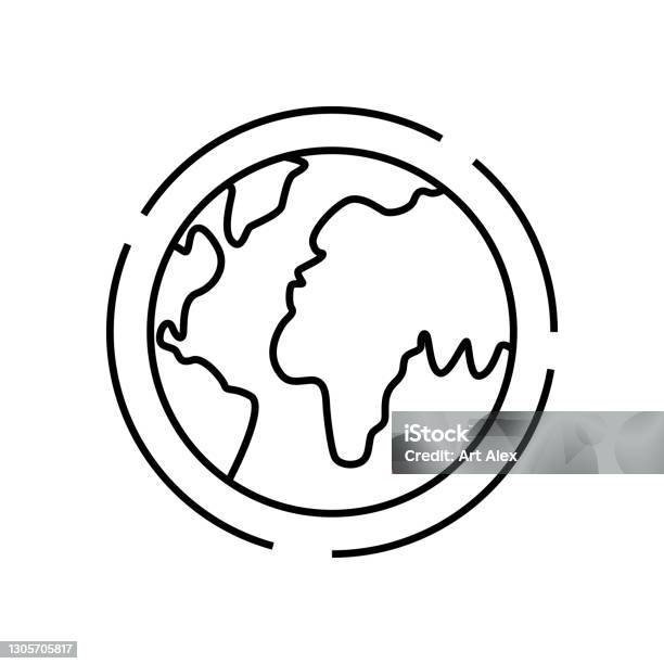 Globe De Terre Disolement Sur Le Fond Blanc Illustration Vectorielle