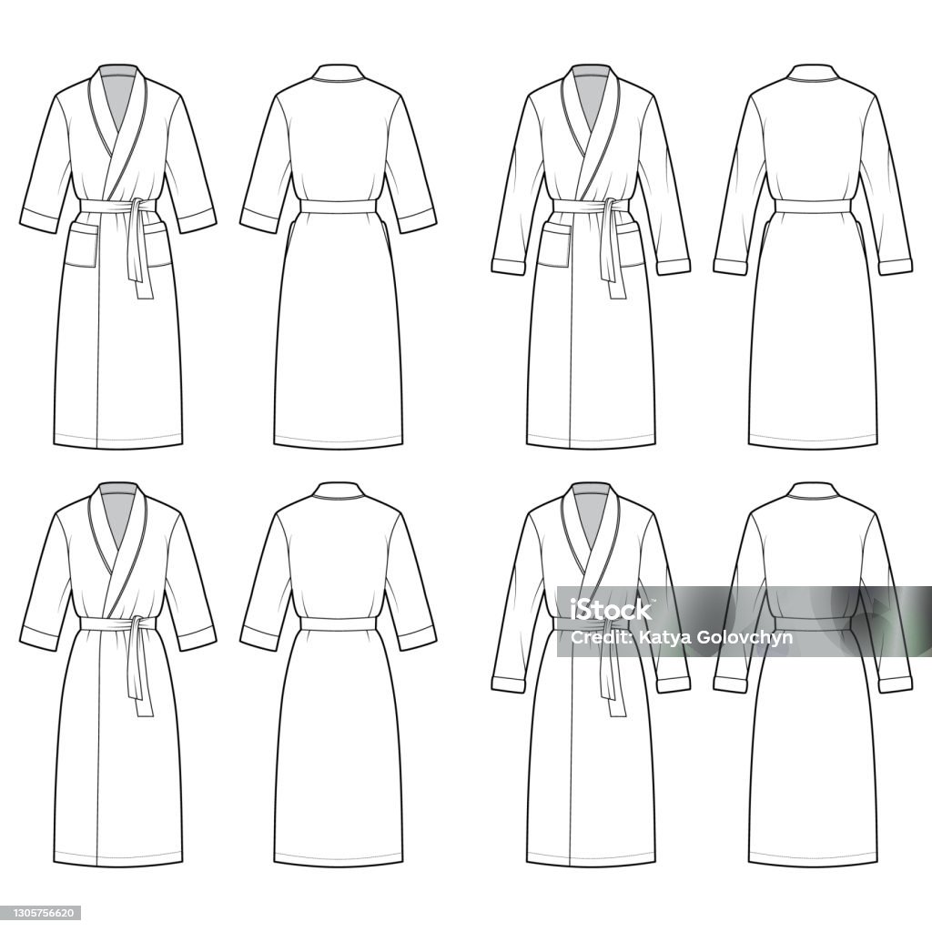 Ensemble Dillustration Technique De Mode De Robe De Chambre De