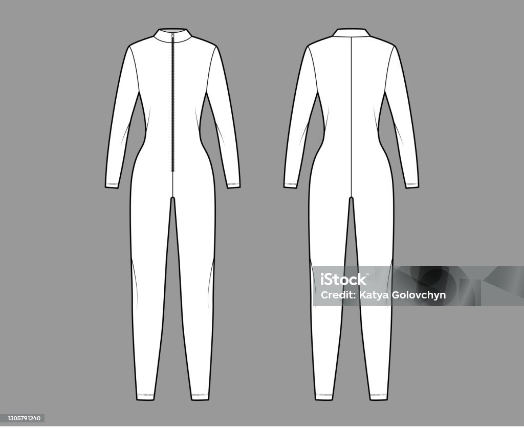 Catcuit Dungaree Illustration De Mode Technique Globale Avec Pleine