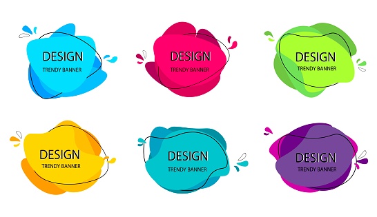 Ilustrasi Vektor Desain Abstrak Templat Logo Modern Set Spanduk Tata