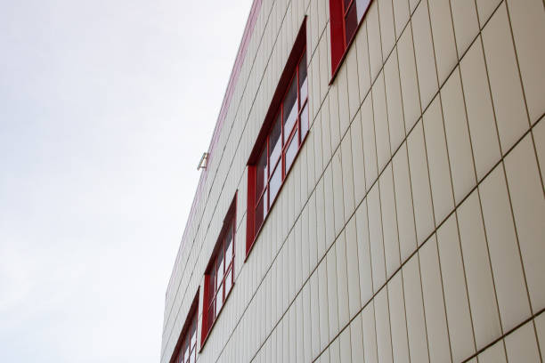 Free Stock Photo of White building facade with geometric protruding ...
