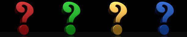 Question mark 3d red green golden yellow blue interrogation point sign ...