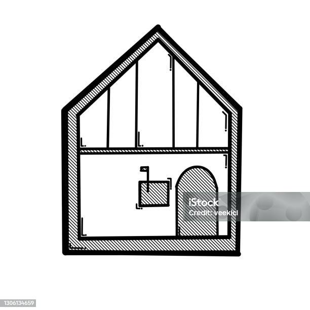 Graphisme De Vecteur De Doodle De Construction De Maison Dessin
