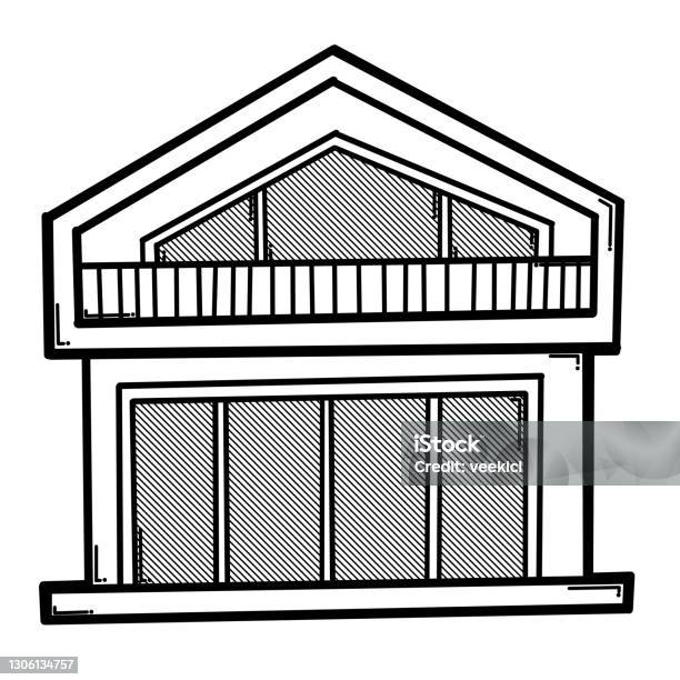 Graphisme De Vecteur De Doodle De Construction De Maison Dessin