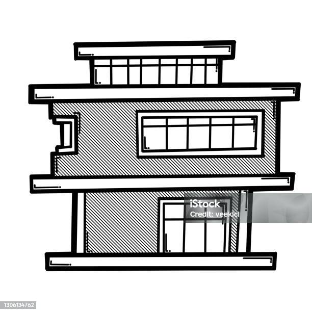 Graphisme De Vecteur De Doodle De Construction De Maison Dessin