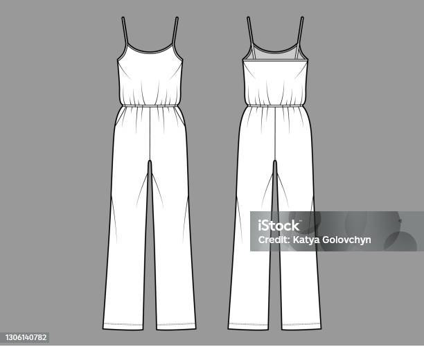 Combinaison Camisole Dungaree Illustration Technique Globale De Mode