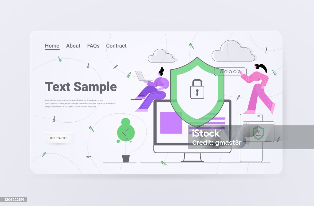 Businesspeople Using Computer App Protection Shield With Padlock Data ... Businesspeople Using Computer App Protection Shield With Padlock Data ...