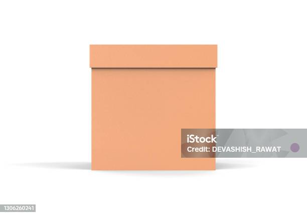 Mockup Kotak Kemasan Kardus Persegi Coklat Templat Mock Up Kotak Kertas