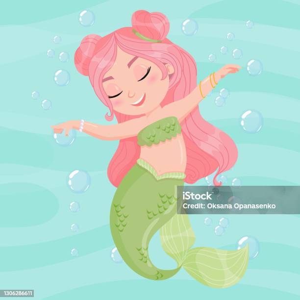 Putri Duyung Kartun Yang Lucu Putri Duyung Kecil Dengan Rambut Merah ... Putri Duyung Kartun Yang Lucu Putri Duyung Kecil Dengan Rambut Merah ...