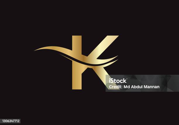 Desain Logo Huruf K Premium Dengan Konsep Water Wave Desain Logo Huruf K Dengan Trendi Modern