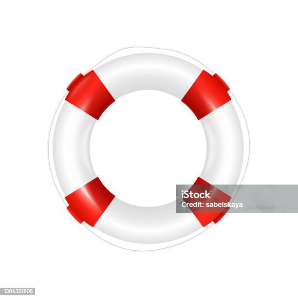 Lifebuoy White Rescue Belt For Help And Safety Drowning Who Showing Sos
