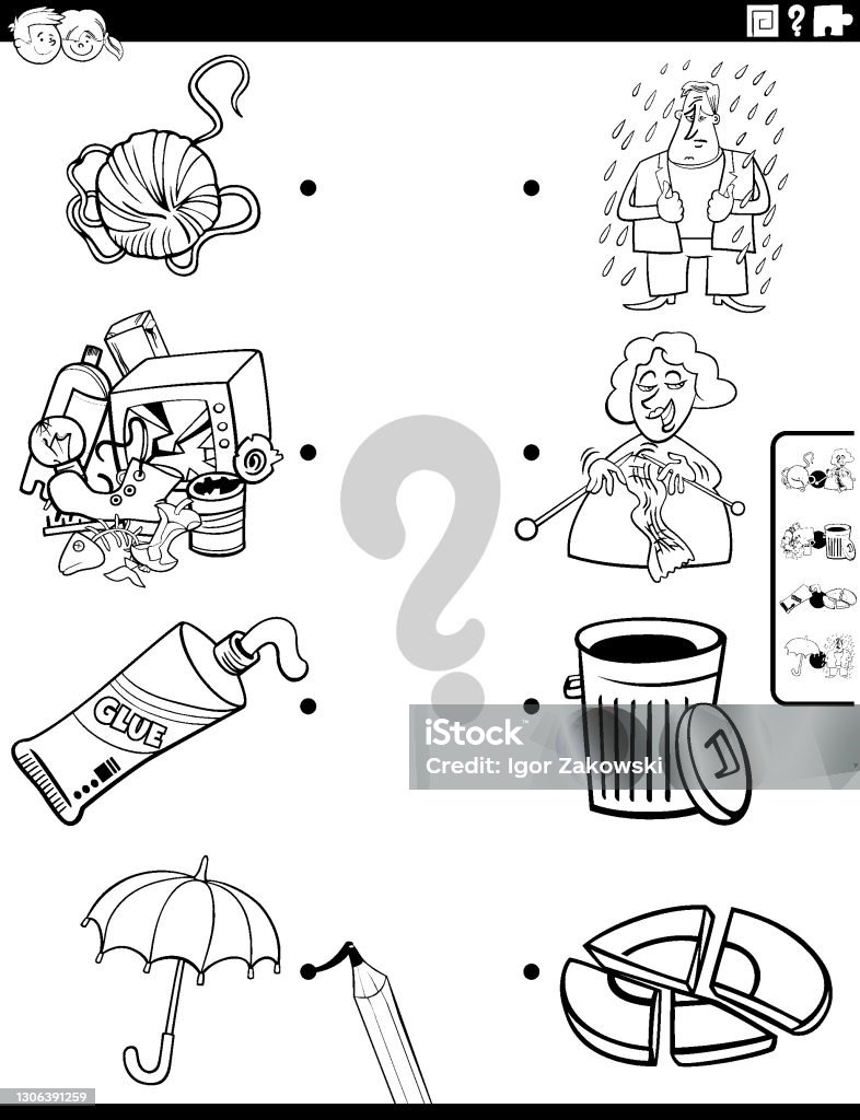 Cocok Dengan Karakter Orang Dan Objek Mewarnai Halaman Buku Ilustrasi ... Cocok Dengan Karakter Orang Dan Objek Mewarnai Halaman Buku Ilustrasi ...