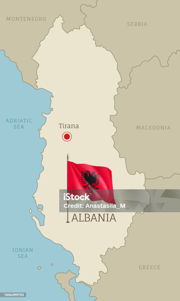 Highly Detailed Map Of Albania Territory Borders Stock Illustration ... Highly Detailed Map Of Albania Territory Borders Stock Illustration ...