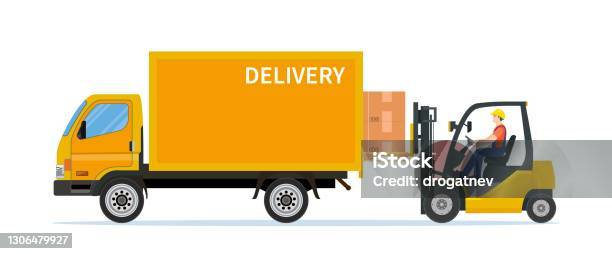 Forklift Memuat Kotak Palet Ke Dalam Truk Ilustrasi Stok - Unduh Gambar ... Forklift Memuat Kotak Palet Ke Dalam Truk Ilustrasi Stok - Unduh Gambar ...