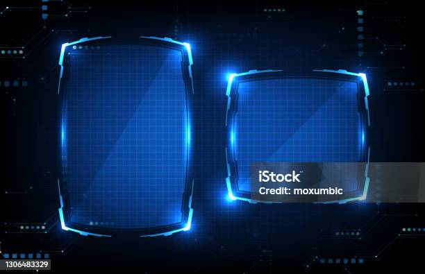 Latar Belakang Futuristik Abstrak Teknologi Bersinar Biru Sci Fi Frame