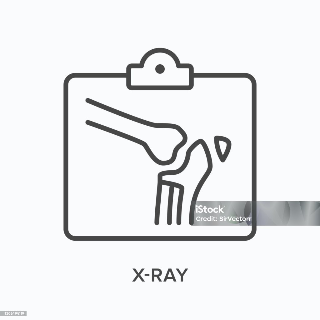 Icône De Ligne Plate De Rayon X Illustration Vectorielle De Contour De
