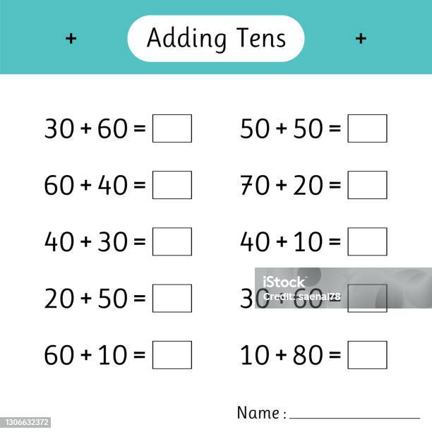 Ajout De Dizaines Léducation Scolaire Feuilles De Calcul Mathématiques