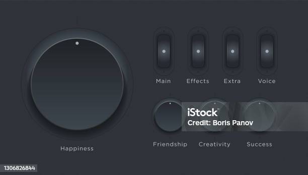 Tableau De Bord Lisse Dark Ui Avec Boutons Décran Tactile Et Boutons