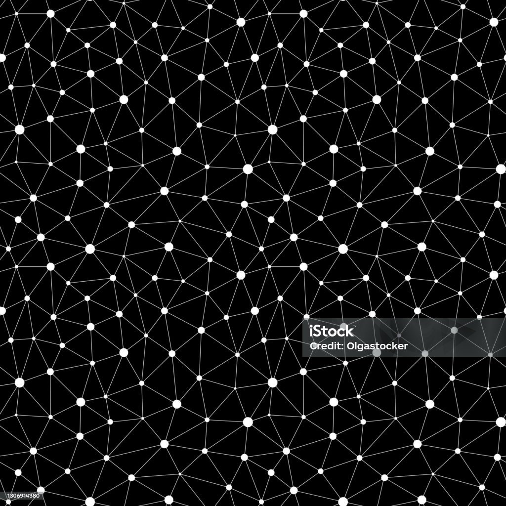 Vector Monochrome Seamless Pattern Irregular Abstract Texture Stock