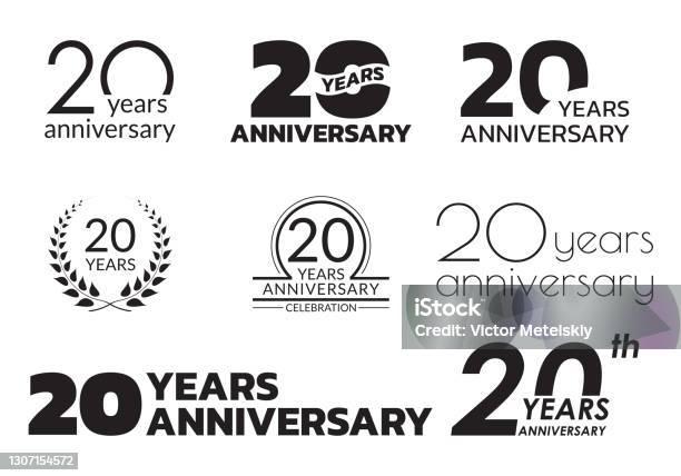 Ikon Ulang Tahun 20 Tahun Atau Set Logo Lencana Atau Label Perayaan ... Ikon Ulang Tahun 20 Tahun Atau Set Logo Lencana Atau Label Perayaan ...