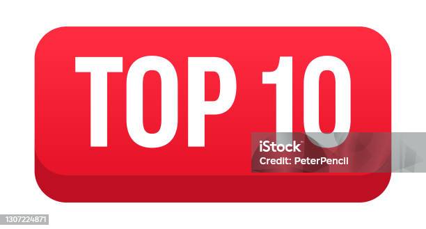 Top 10 Bouton Bannière Modèle Détiquette Illustration Vectorielle De