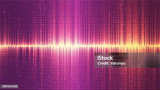 Pink Ultrasonic Sound Wave Background Teknologi Dan Konsep Diagram