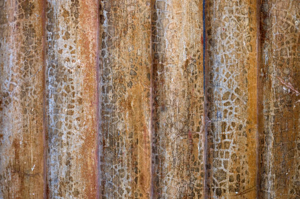 Free picture: Close-up of rough terracotta texture with vertical lines