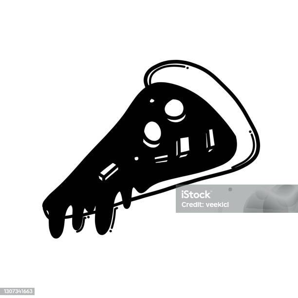 Icône De Vecteur De Doodle De Pizza Dessin Dillustration Dillustration