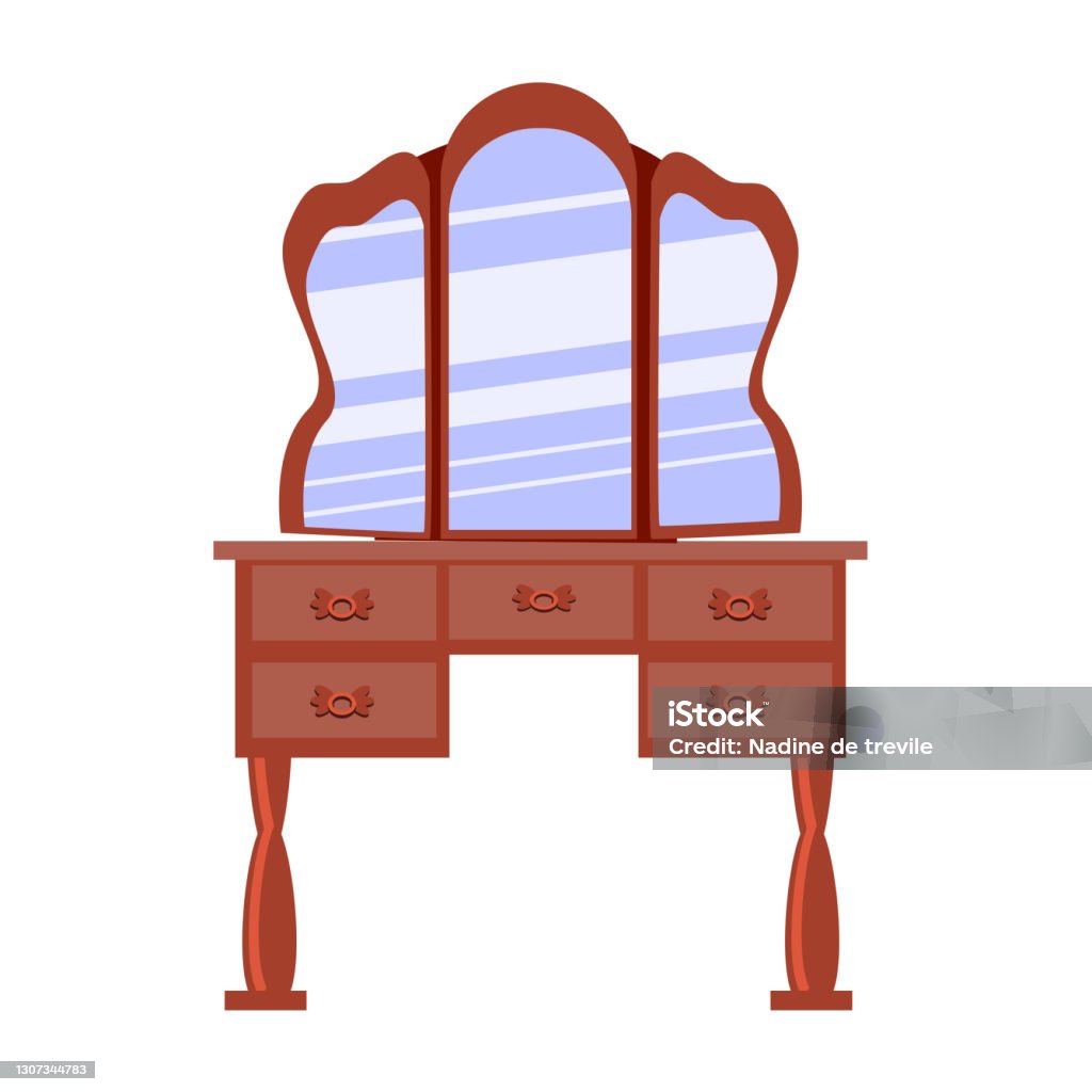 Ilustración De Vestidor Antiguo Individual En Un Estilo De Dibujos