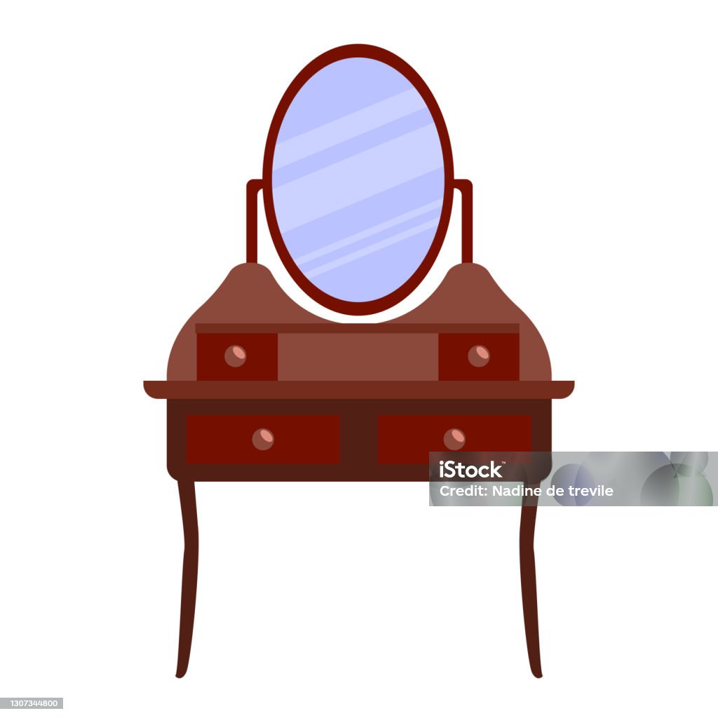Ilustración De Vestidor Antiguo Individual En Un Estilo De Dibujos