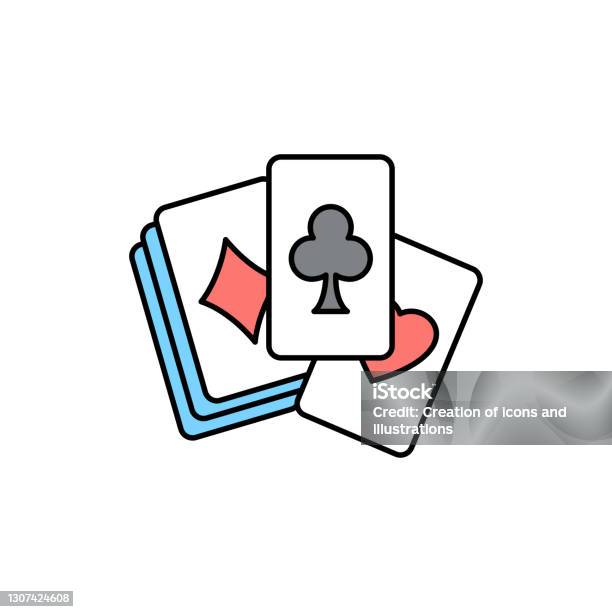 Icône De Ligne Dolor De Cartes De Jeu Pictogramme Pour Page Web