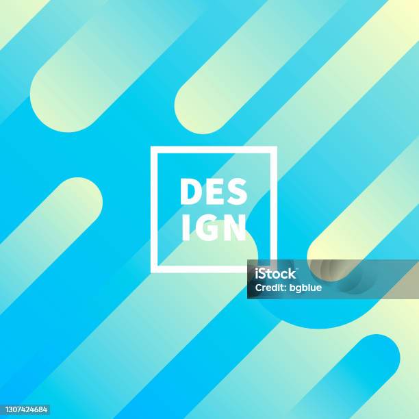 Desain Abstrak Dengan Bentuk Geometris Trendy Blue Gradient Ilustrasi
