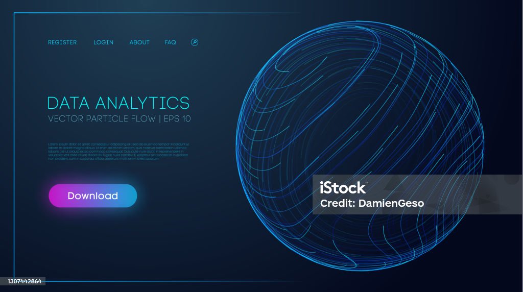 Data Analytics Vector Particle Flow Sphere Bigdata Wave Abstract Vector