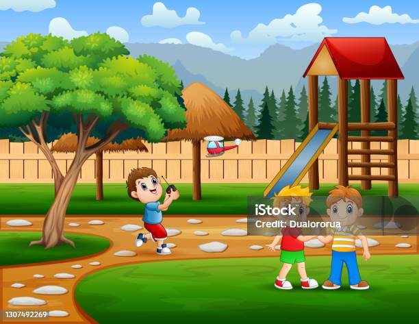 Ilustración De Niños Jugando En La Ilustración Del Parque Y Más