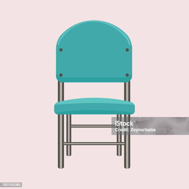Kursi Sederhana Gaya Warna Datar Dan Solid Ilustrasi Vektor Ilustrasi